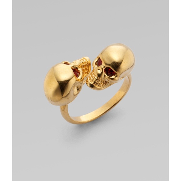 Jewelry | Alexander Mcqueen Double Skull Ring | Poshmark